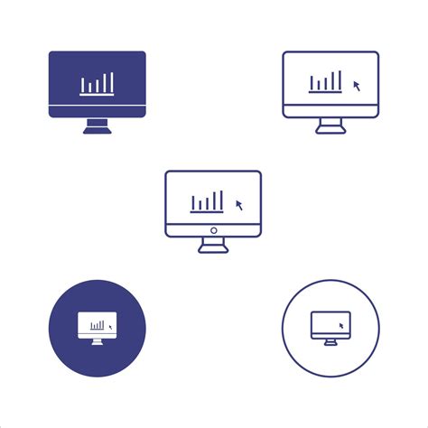 Data Science Line Icon Set Included Icons As Big Data Computer Monitor Icon Flat PC Symbol
