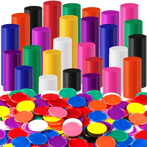 Coopay 1200 Pieces 1 Inch Bingo Chips Bulk 10 Colors