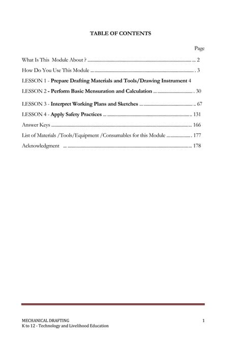 TLE Mechanical Drafting Learning Module PDF