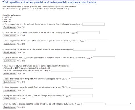 Solved Total Capacitance Of Series Parallel And
