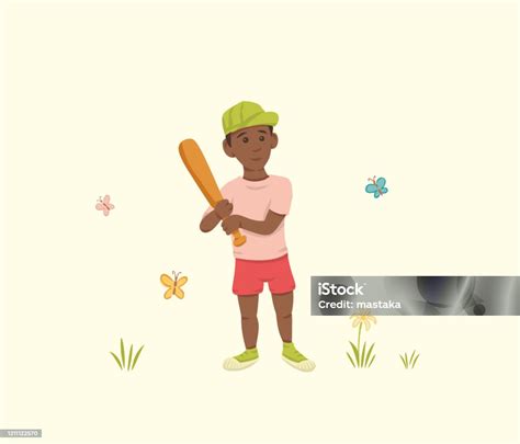 그의 손에 박쥐를 가진 아프리카 계 미국인 소년은 야구공을 칠 준비 남자 아기에 대한 스톡 벡터 아트 및 기타 이미지 남자 아기 소년 십대 소년 Istock