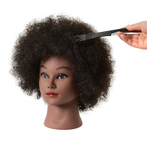 Futai Kinky Curly Real Human Hair Mannequin Head With Table Clamp Stand For Hairdresser