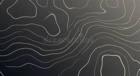 Abstract Topographic Map Lines On Dark Gradient Background For Design Stock Illustration