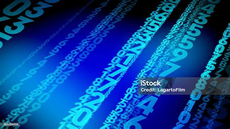 Counting Numbers On Blue Science Background In Data Science And