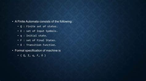 Finite Automata Pptx Computing Technology And Computing