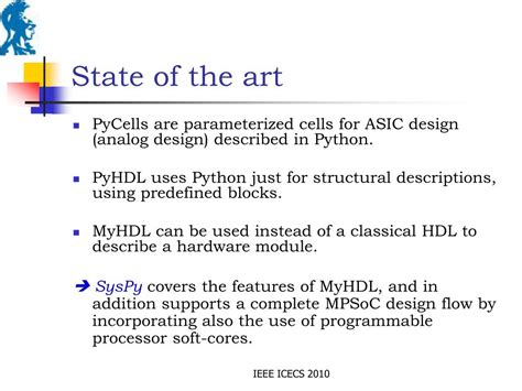 Ppt Syspy Using Python For Processor Centric Soc Design Powerpoint