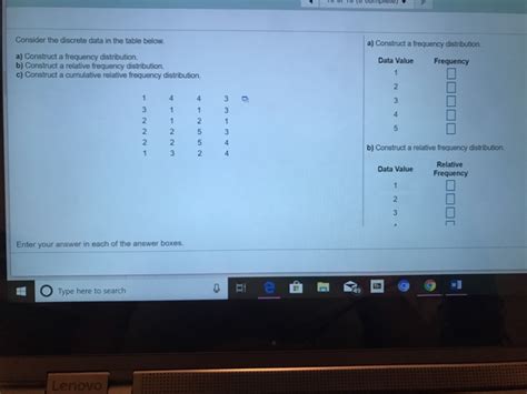 Solved Consider The Discrete Data In The Table Below A