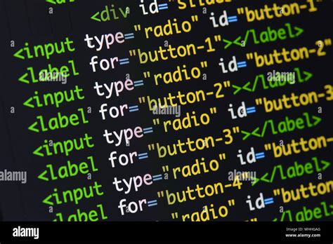 Real Html Code Developing Screen Programing Workflow Abstract
