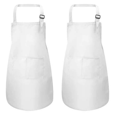 2 조각 키즈 화이트 앞치마와 요리사 모자 세트 조정 가능한 주방 앞치마 요리 그림앞치마 Aliexpress