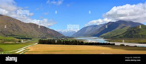 Head Waters Of The Rangitata River And Mesopotamia Station Panorama New