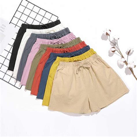 여자 캐주얼 컬러 와이드 밴딩 편한 반바지 숏 팬츠