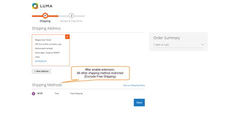 Shipping Method Restriction On Frontend Support Portal For Magento