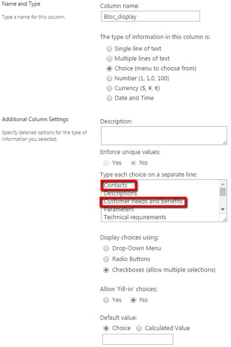 sharepoint 2013 default values checked for custom column multi