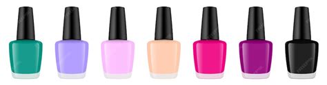 Conjunto De Frascos De Esmaltes Realistas Verniz Ou Gel Nude Rosa Vermelho Cores Verdes E Roxas