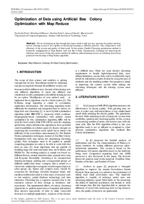 Pdf Optimization Of Data Using Artificial Bee Colony Optimization