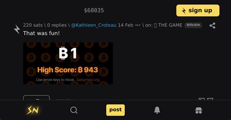 Reply On THE GAME Stacker News Bitcoin