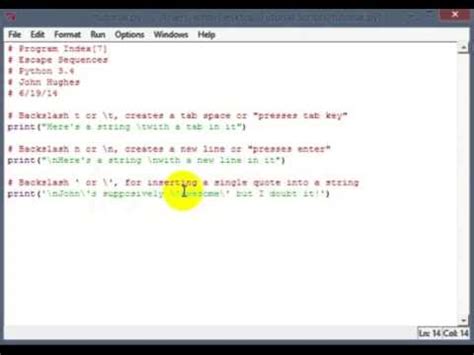 Python 3 Programming Tutorial 9 Escape Sequences YouTube