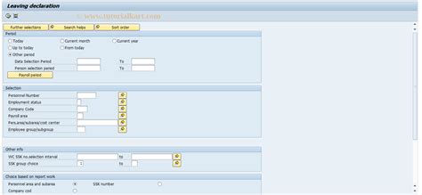 PC M SSK SAP Tcode Leaving Declaration