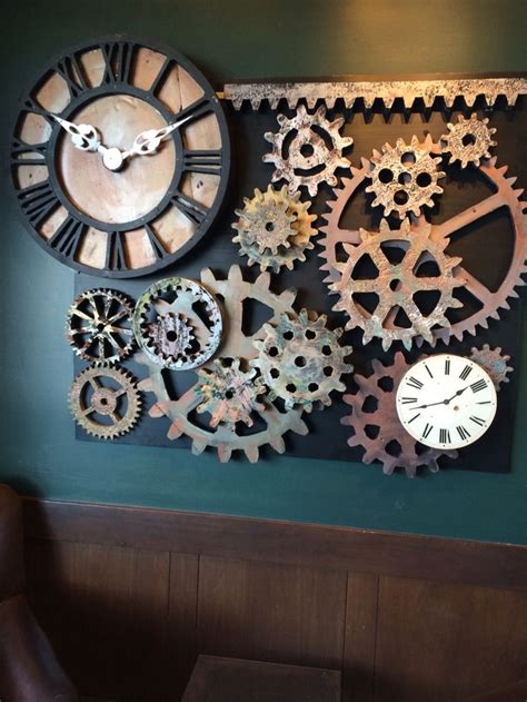 Metal Steampunk World Map Wall Art Wooden Map Metal Steampunk Gears Art Map Of The World Wall