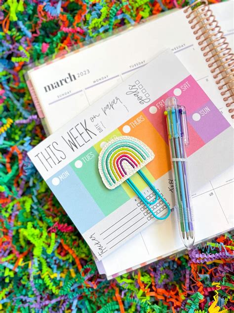 Rainbow 5x7 Weekly Notepad Planner Deskpad This Week On Paper March