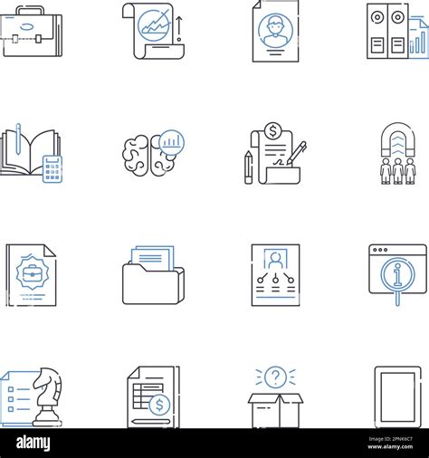 Corporate Paperwork Line Icons Collection Documentation Records Forms Contracts Agreements