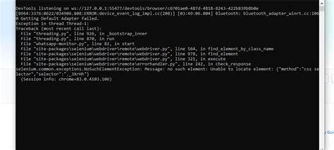 Nosuchelementexception Message No Such Element · Issue 40 · Rizwansoaibwhatsapp Monitor · Github