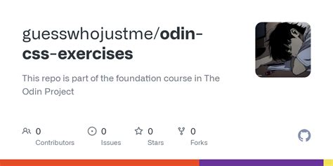 Github Guesswhojustme Odin Css Exercises This Repo Is Part Of The Foundation Course In The