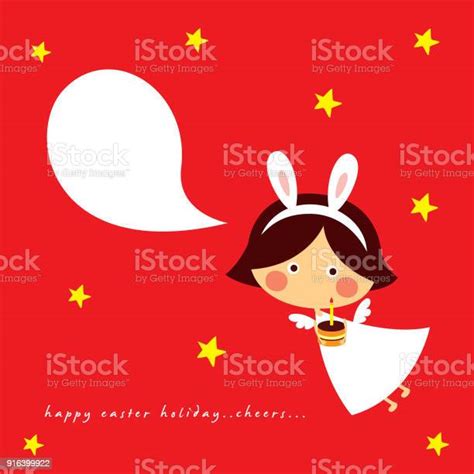 귀여운 토끼 천사 소녀 행복 한 부활절과 행복 한 생일 인사말 카드 벡터 귀여운에 대한 스톡 벡터 아트 및 기타 이미지 귀여운 기념일 낙서 드로잉 Istock