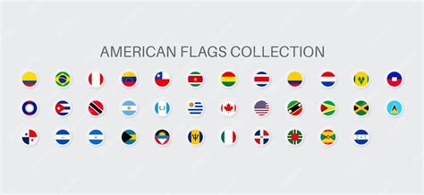 premium vector south and north america flags collection neumorphism