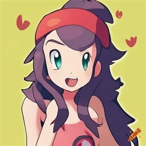 Pokemon Trainer Hilda With Her Tepig And Axew On Craiyon