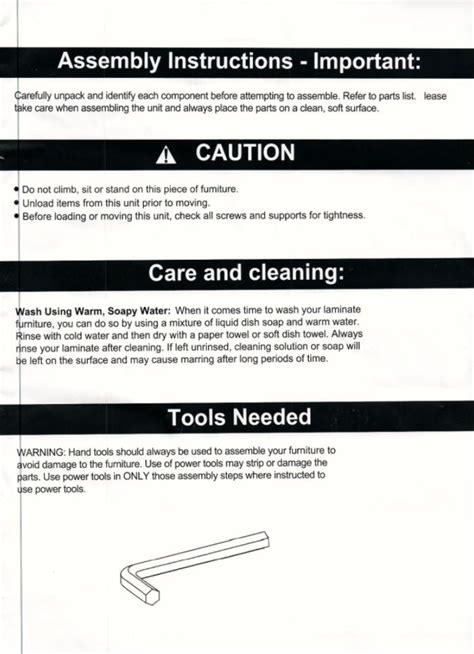 Shw Desk Assembly Instructions