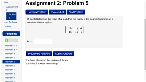 Solved 1 Point Determine The Value Of H Such That The