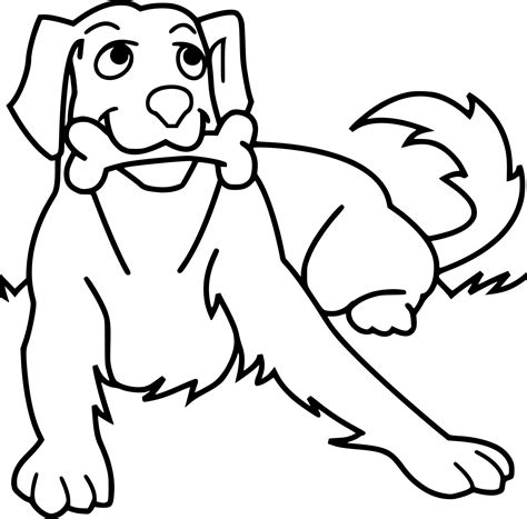 Coloriage Chien Avec Un Os Imprimer