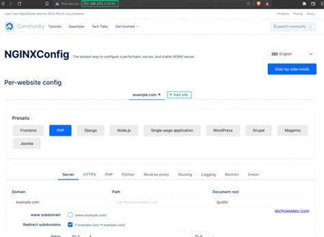 easily generate nginx configuration files using nginxconfig