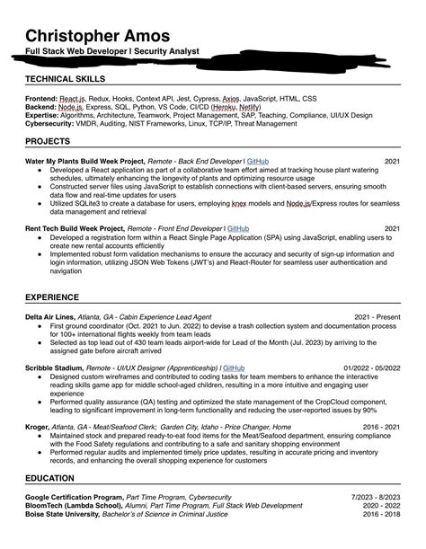 Revised My Resume Using Xyz Format Rresumes