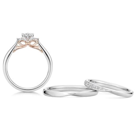結婚套戒 Ribbon 雙色組合 日本訂製訂婚鑽戒、結婚對戒品牌專門店 K Uno 台灣