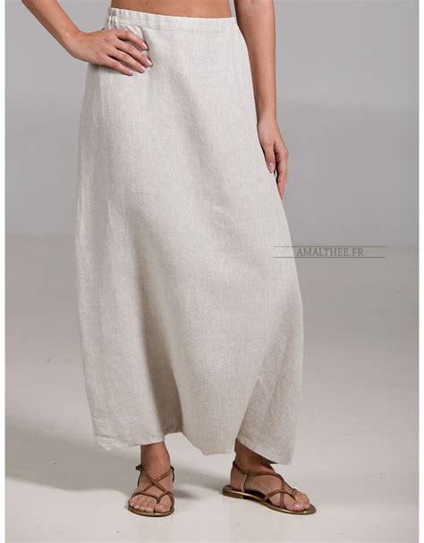 Oatmeal Linen Sarouel Skirt Amalthee Linen Clothes