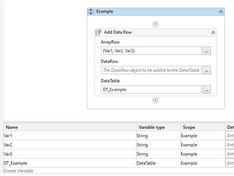 I Cant Fix This Issue With Add Data Row Activitycant Use Variable Inside Array Rowsomeone