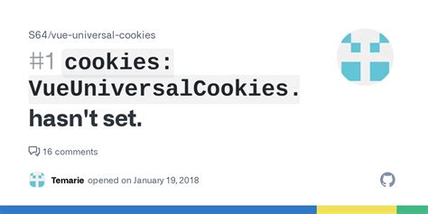 `cookies Vueuniversalcookiesoptions` Hasnt Set · Issue 1 · S64vue Universal Cookies · Github