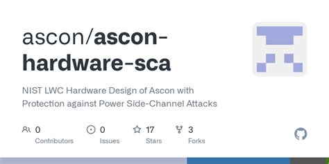 Github Ascon Ascon Hardware Sca Nist Lwc Hardware Design Of Ascon With Protection Against