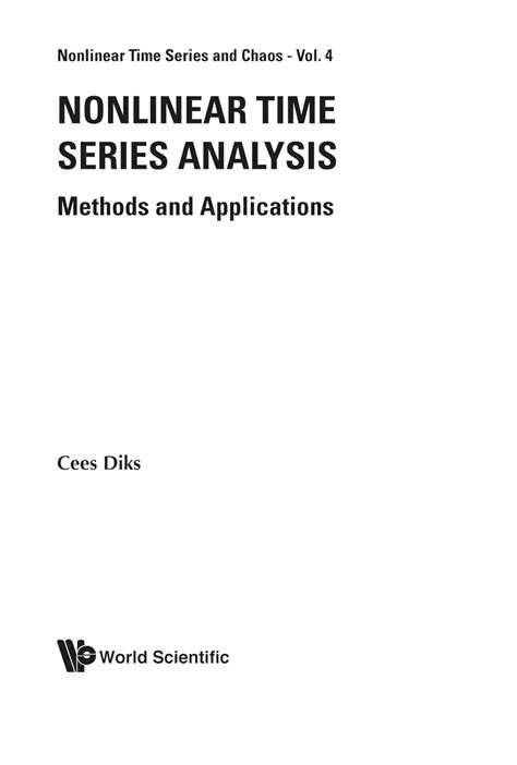 Buy Nonlinear Time Series Analysis Methods And Applications 4