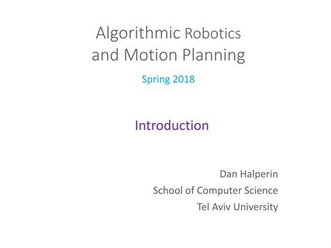 Pdf Algorithmic Robotics And Motion Planningacgcstauacilcourses