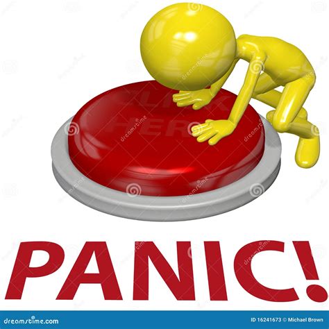 Person Push Button Panic Problem Concept Stock Illustration Illustration Of Stress Squat
