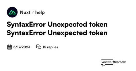 Syntaxerror Unexpected Token Syntaxerror Unexpected Token Nuxt