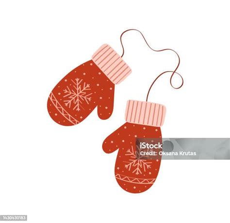 흰색 배경에 빨간 장갑 손으로 그린 벡터 일러스트 레이 션 0명에 대한 스톡 벡터 아트 및 기타 이미지 0명 12월 겨울 Istock