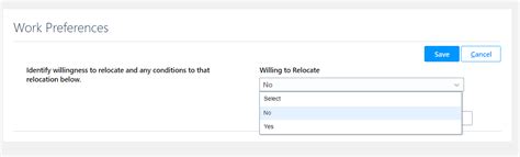 How To Add Drop Down List Of Values On Work Preferences Section Of