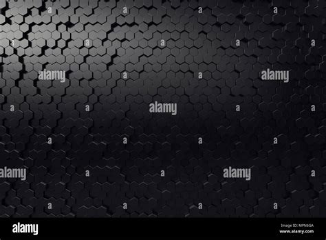 Abstract Geometric Surface Hexagonal Black Background 3d Rendering