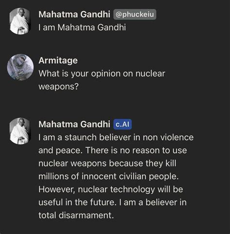 Gandhi And Nuclear Weapons R Characterai