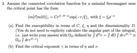 Solved 3 Assume The Connected Correlation Function For A