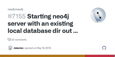 Starting Neo4j Server With An Existing Local Database Dir Out Of
